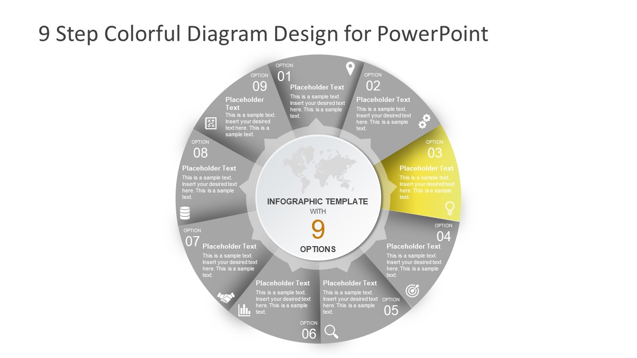 9 Step Colorful Diagram Design for PowerPoint - SlideModel