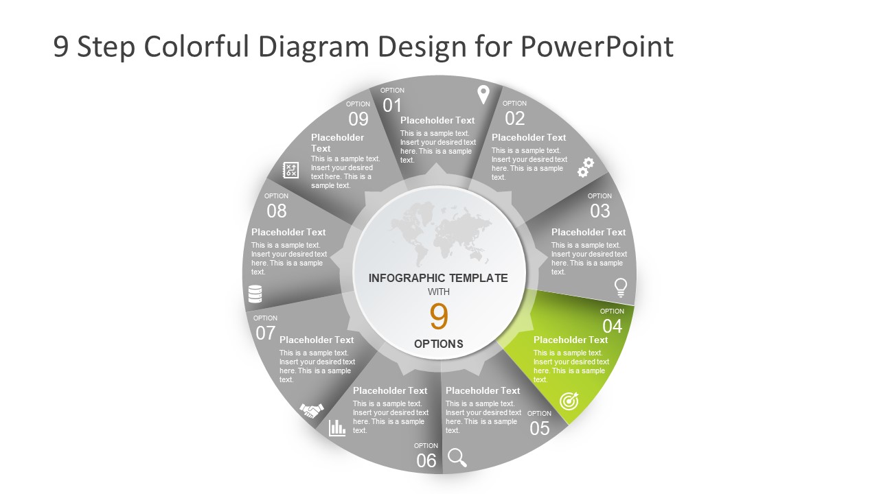 9 Step Colorful Diagram Design for PowerPoint - SlideModel