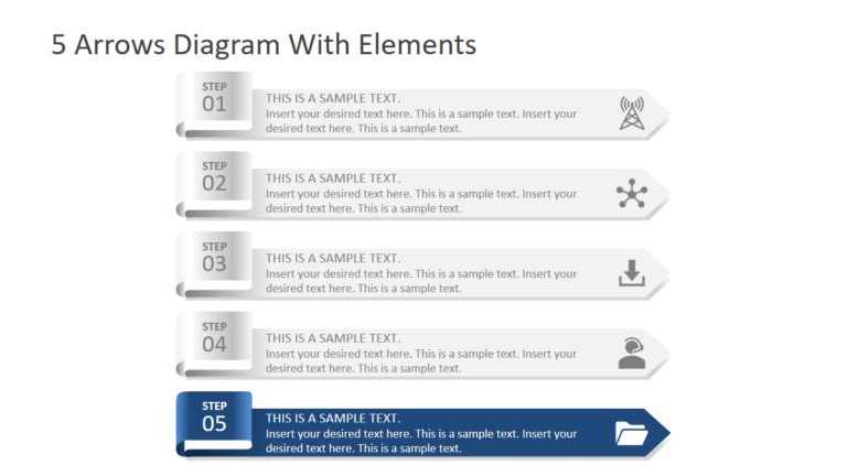 5 Arrows Colorful Slide - SlideModel