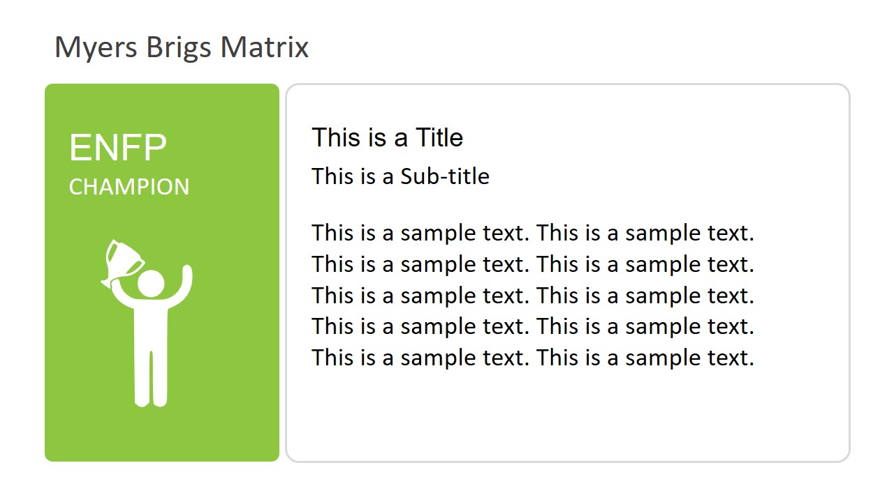 Myer Briggs Matrix PowerPoint Template - SlideModel