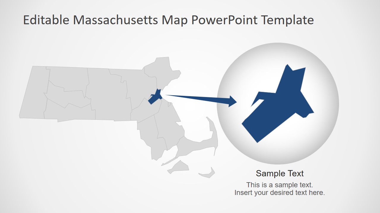 Massachusetts State PowerPoint Map - SlideModel