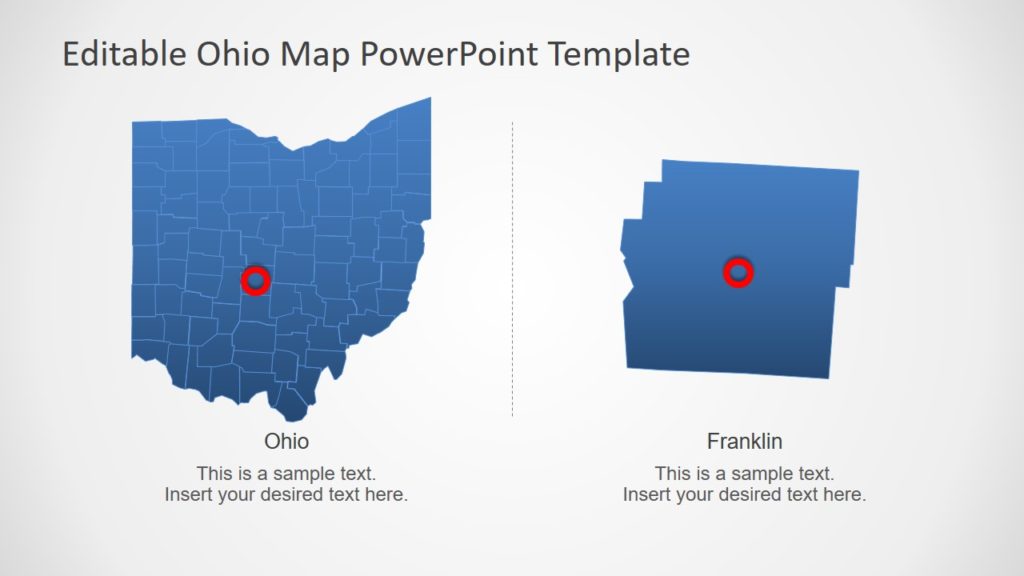 Ohio USA State Map Template - SlideModel