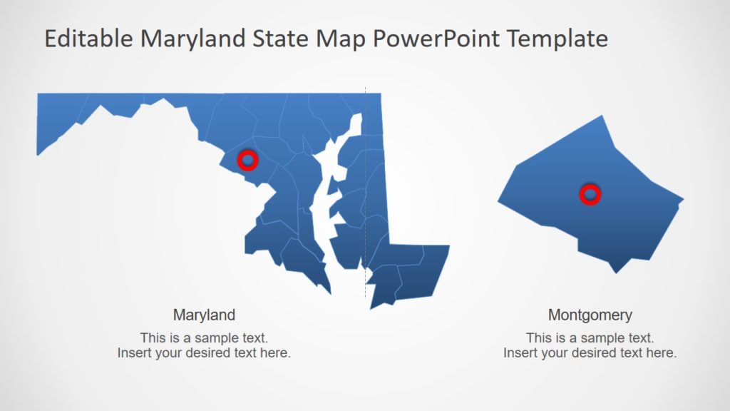 Editable Presentation Map of Maryland - SlideModel