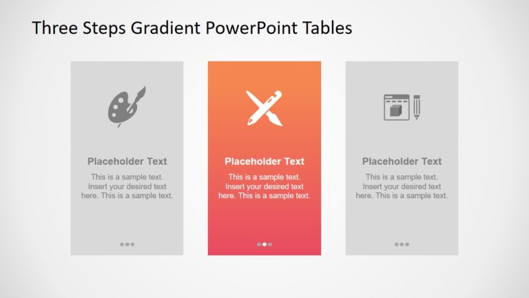 3 Steps PowerPoint Gradient Segments - SlideModel