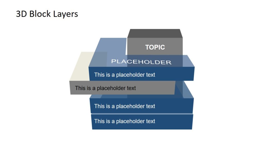 Multiple Steps 3D Blocks Template Diagram - SlideModel