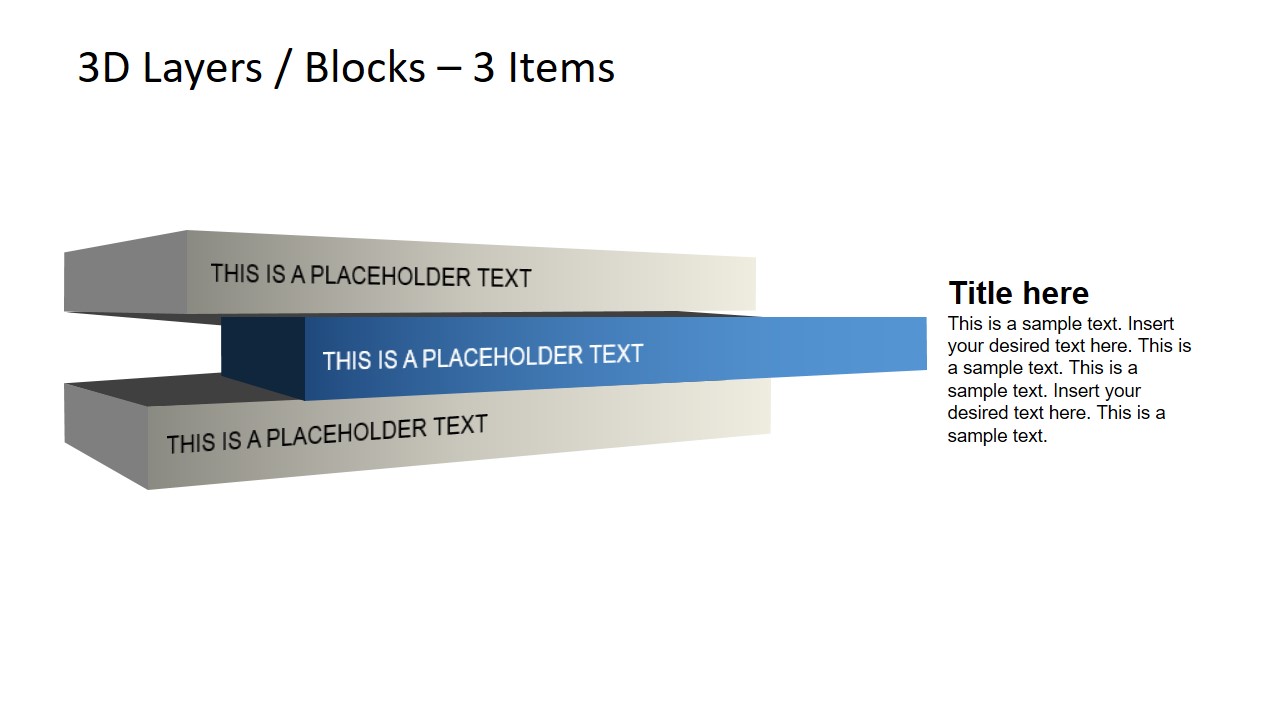 3D Block Layers 3 Steps PowerPoint Diagrams - SlideModel