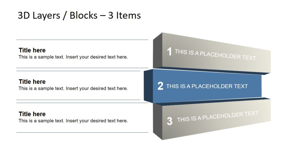 3D Blocks Flat Shapes PowerPoint - SlideModel