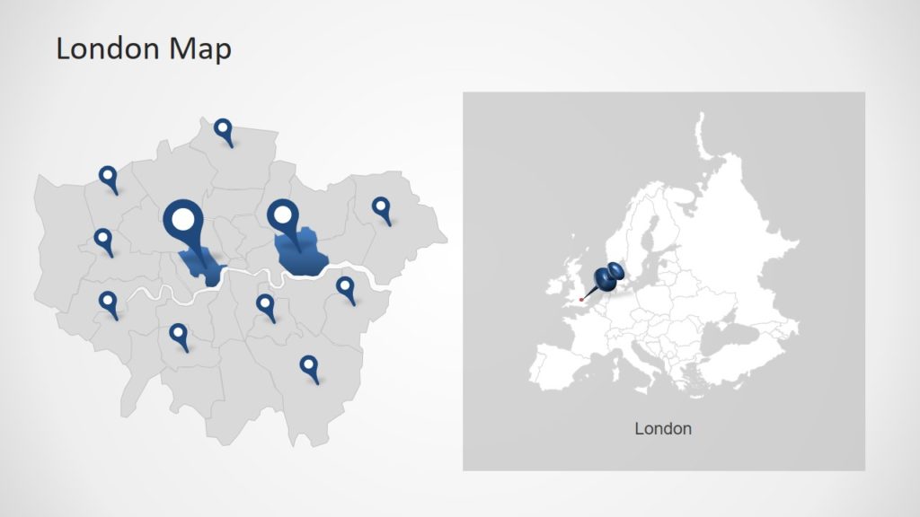 PowerPoint Silhouette Map of London - SlideModel