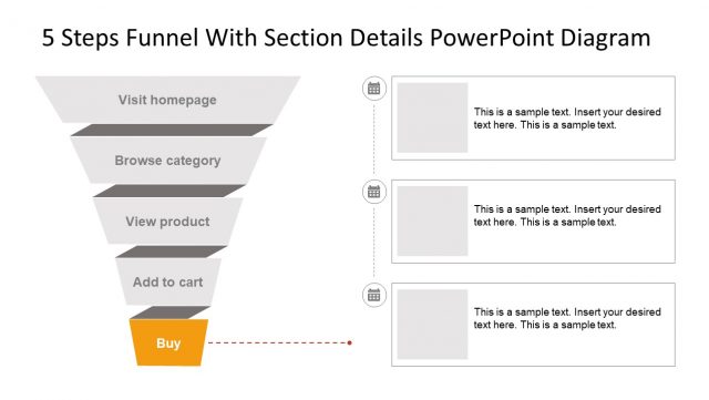 Flat 5 Steps Diagram Funnel Presentation - SlideModel