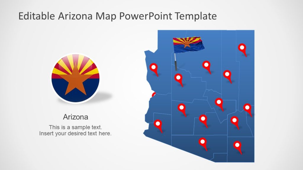 Arizona PowerPoint US State Map - SlideModel