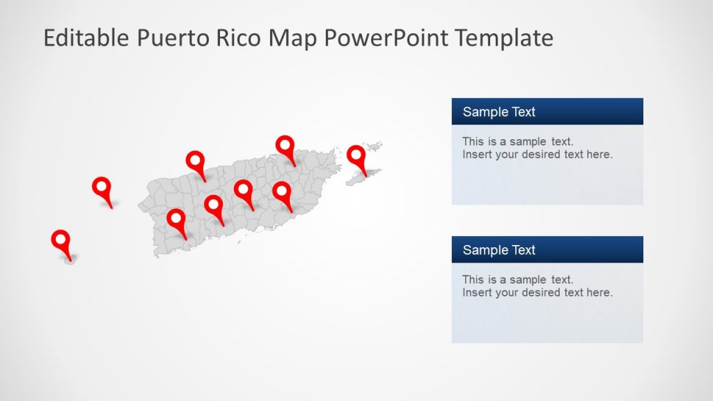 Gray Outline Map of Puerto Rico PPT - SlideModel