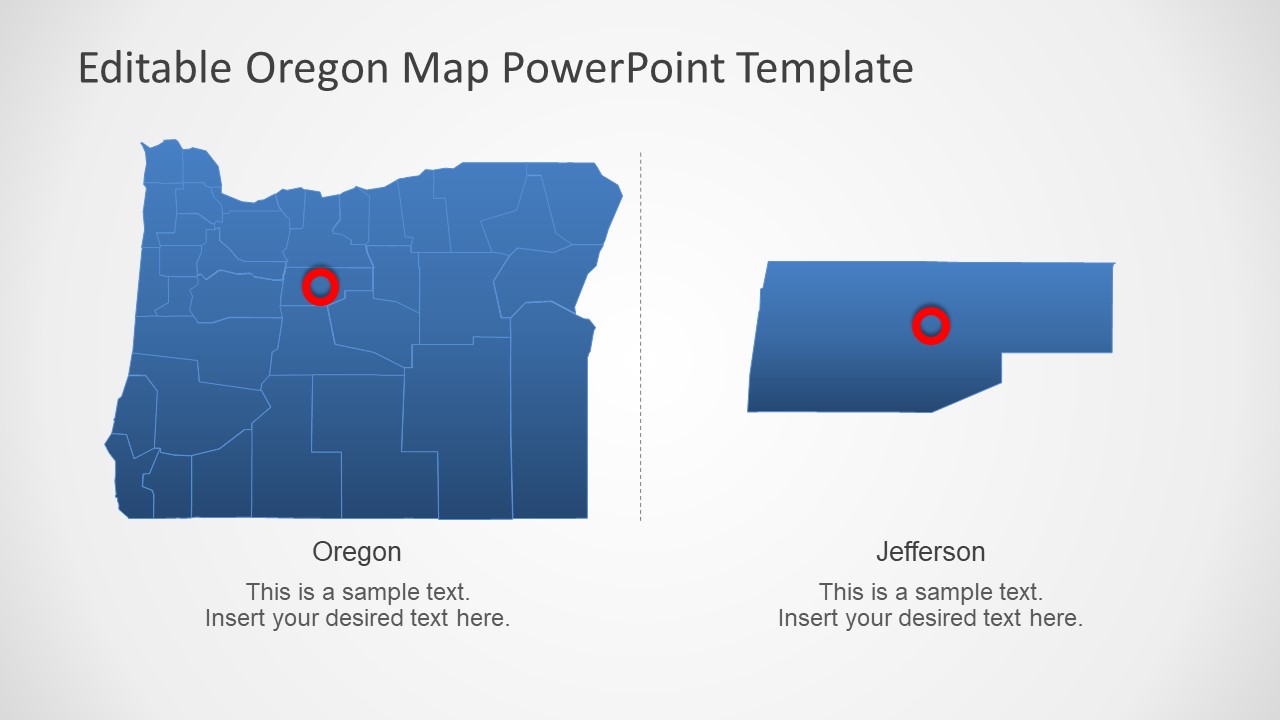 Oregon US State With Counties PowerPoint Map - SlideModel
