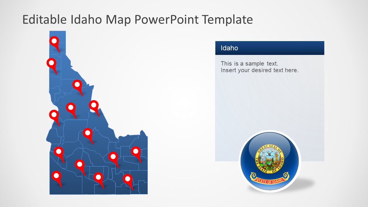 Idaho US State With Counties PowerPoint Map - SlideModel