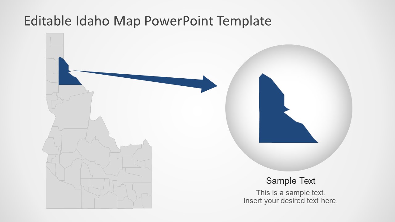 Idaho US State With Counties PowerPoint Map - SlideModel
