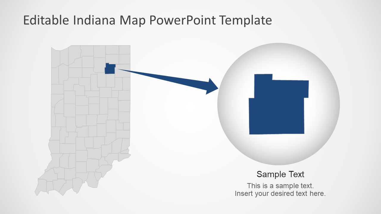 Indiana US State With Counties PowerPoint Map - SlideModel