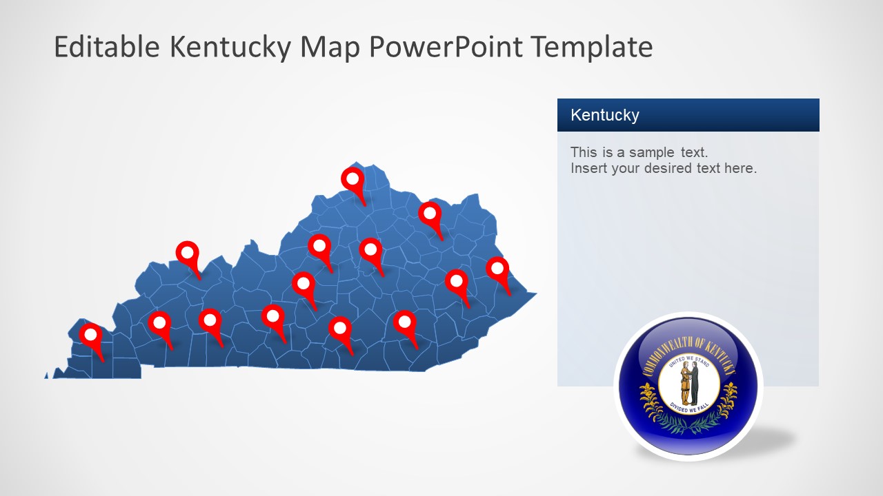 Kentucky US State With Counties PowerPoint Map - SlideModel