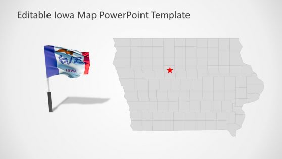 Location Flag Pole Iowa Map Template - SlideModel