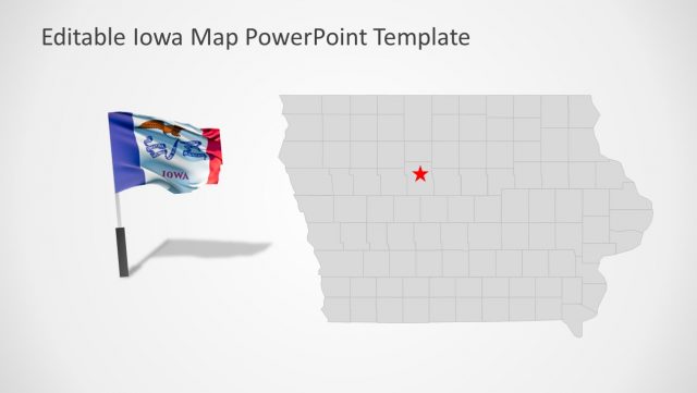 Location Flag Pole Iowa Map Template - SlideModel