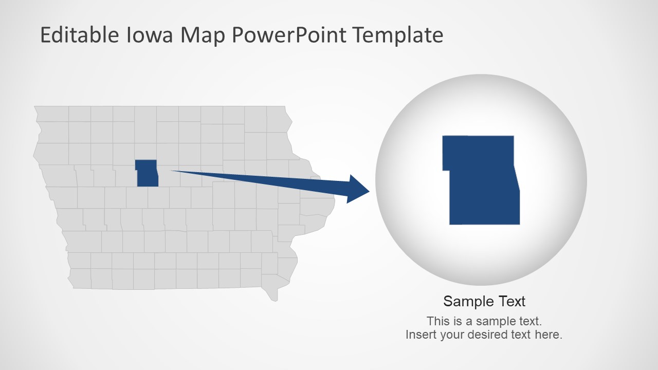 Iowa US State With Counties PowerPoint Map - SlideModel