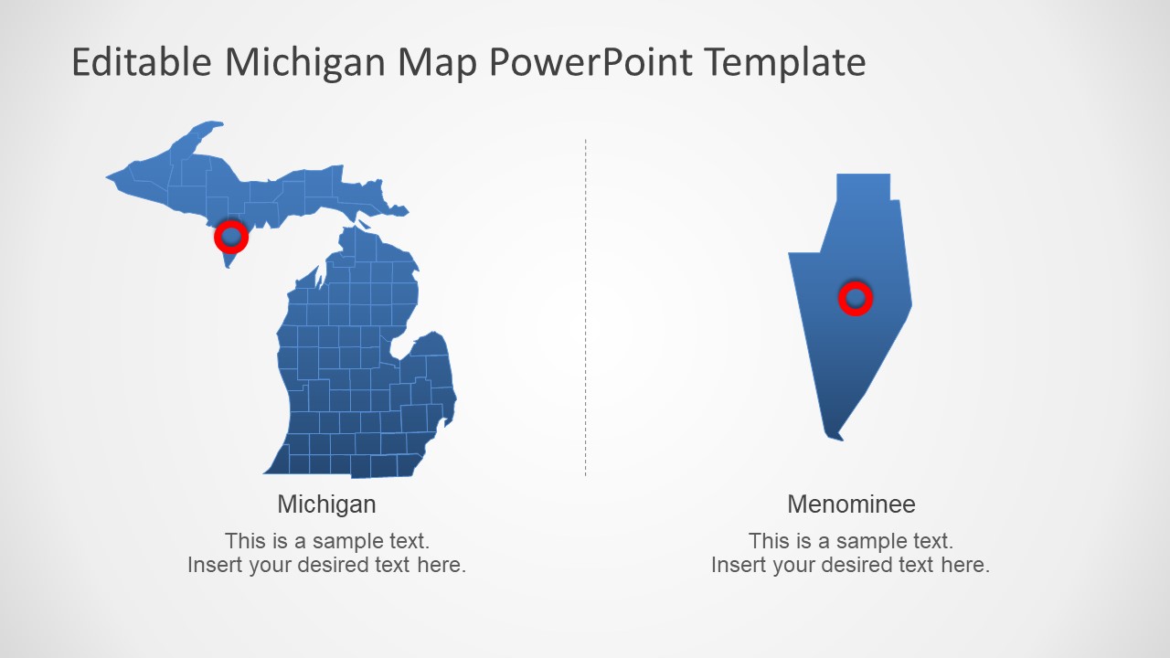 Michigan US State With Counties PowerPoint Map - SlideModel