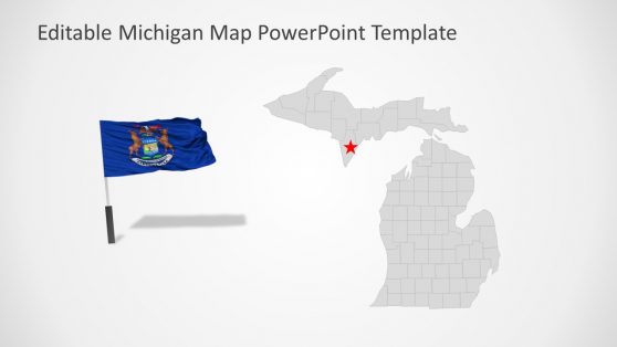 Flag and Map PowerPoint Michigan Template - SlideModel