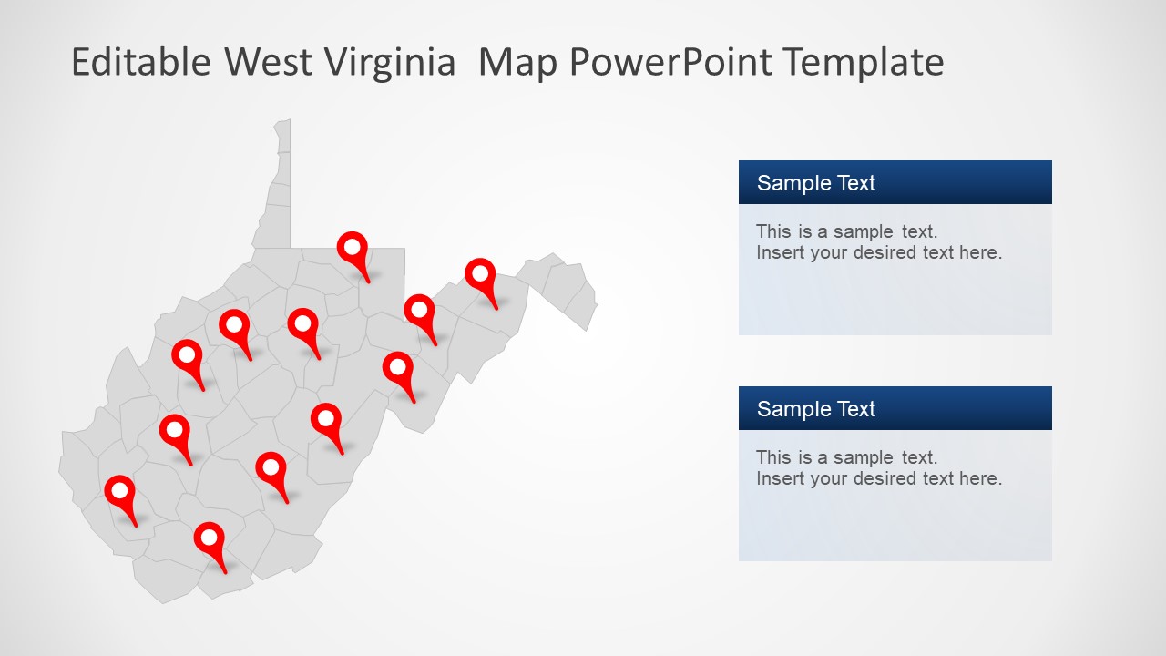 West Virginia US State With Counties PowerPoint Map - SlideModel