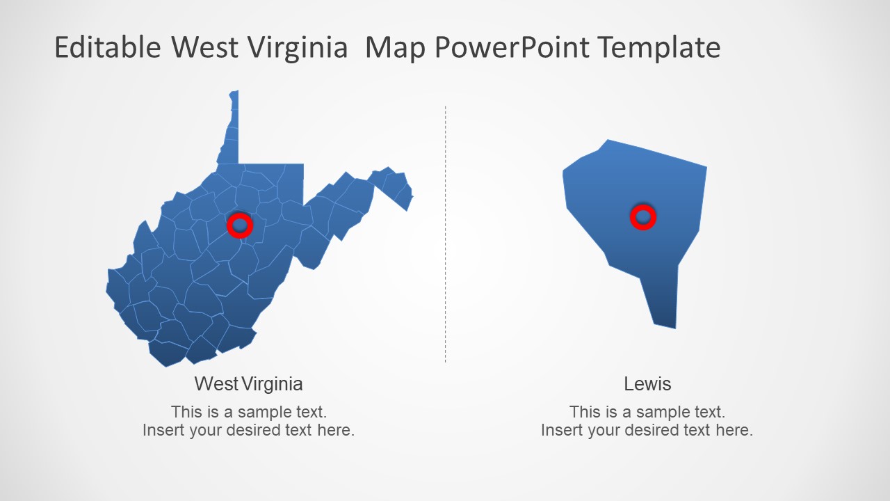 West Virginia US State With Counties PowerPoint Map - SlideModel