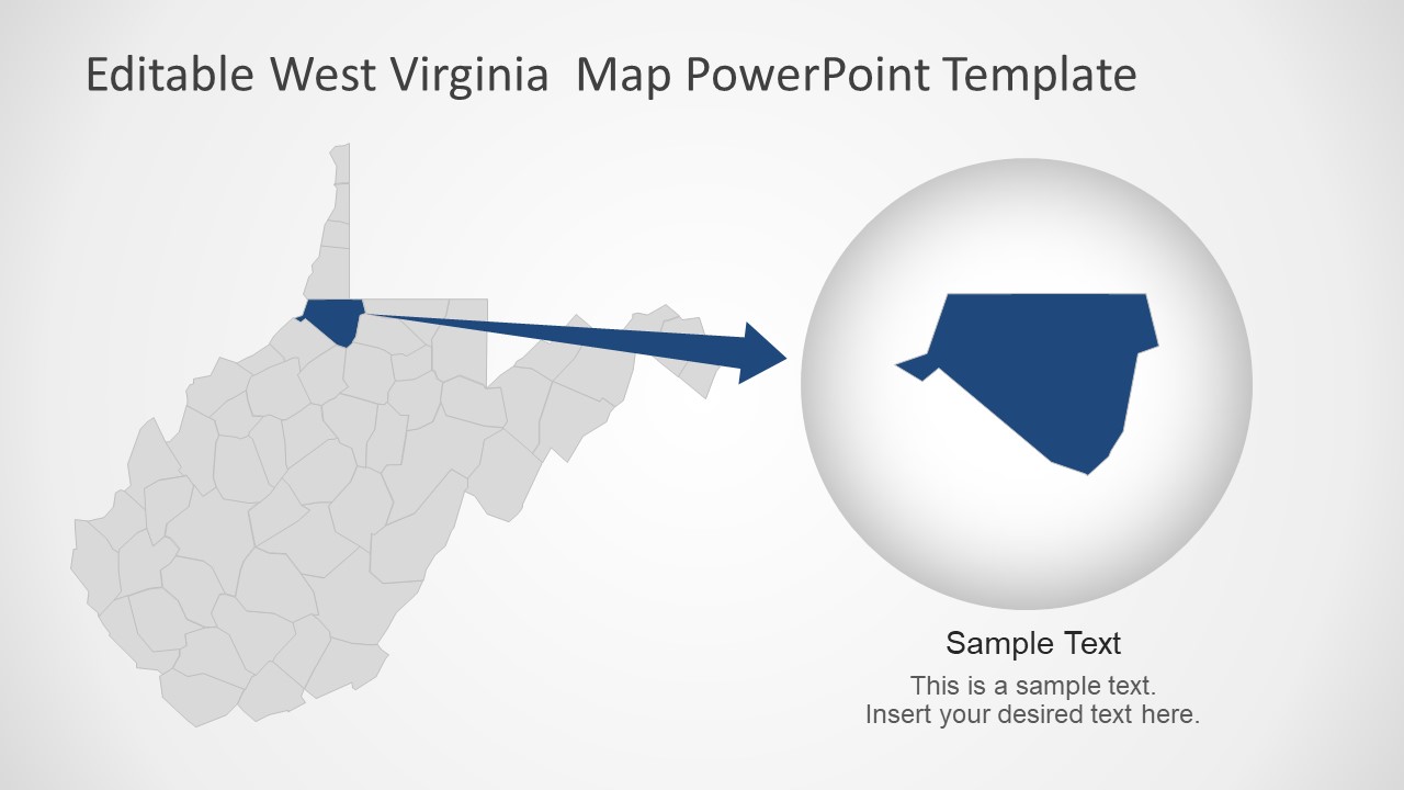 West Virginia US State With Counties PowerPoint Map - SlideModel