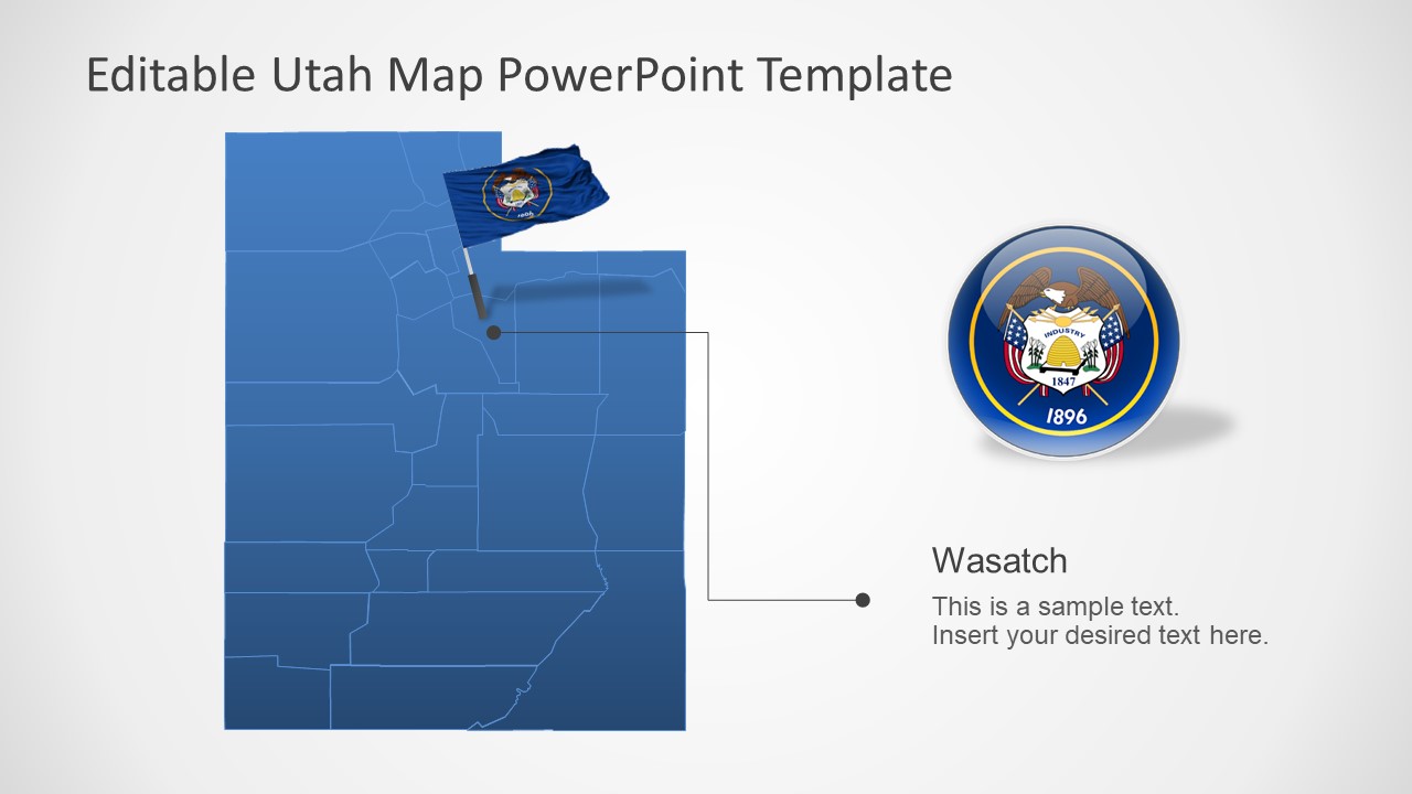 Utah US State With Counties PowerPoint Map - SlideModel