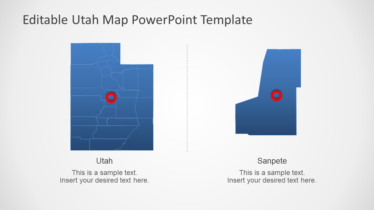 Utah US State With Counties PowerPoint Map - SlideModel