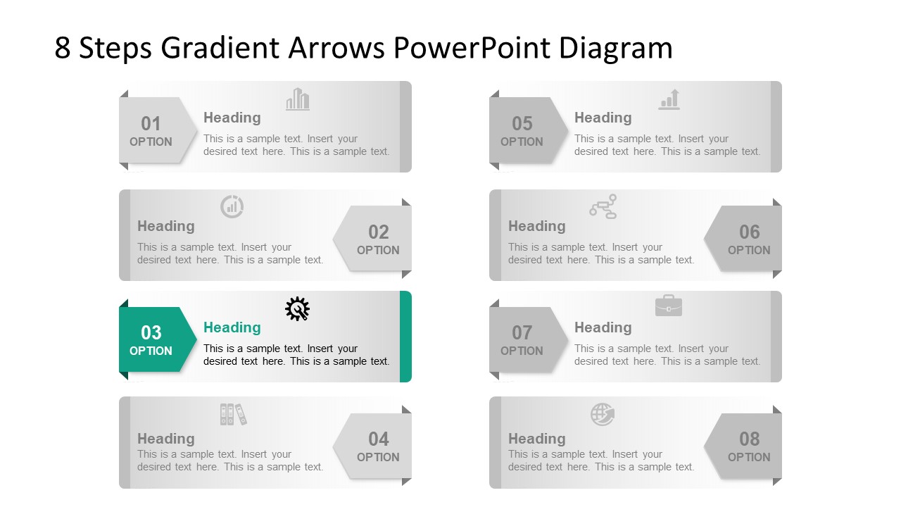 8 Steps Gradient Arrows PowerPoint Diagram - SlideModel