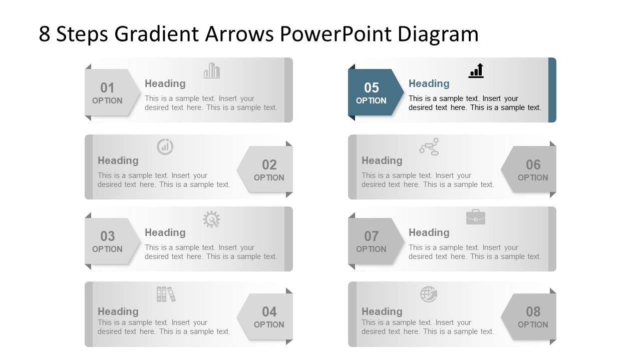 8 Steps Gradient Arrows PowerPoint Diagram - SlideModel
