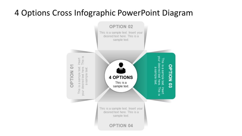 Editable Diagram of 4 Options Cross Template - SlideModel