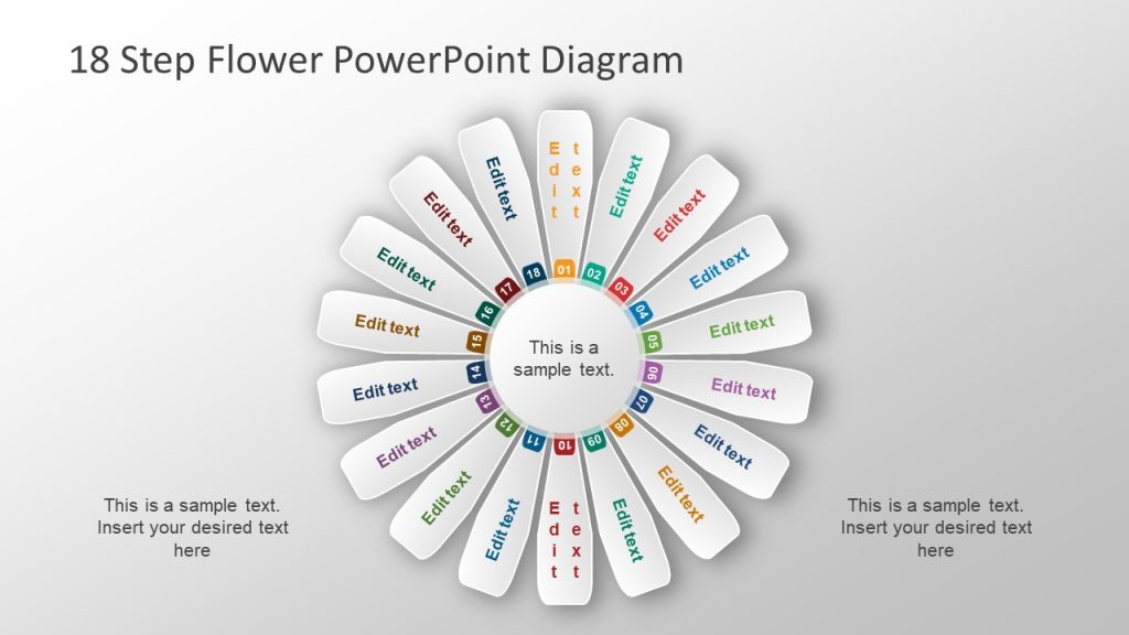 18 Petals Steps Diagram PowerPoint - SlideModel