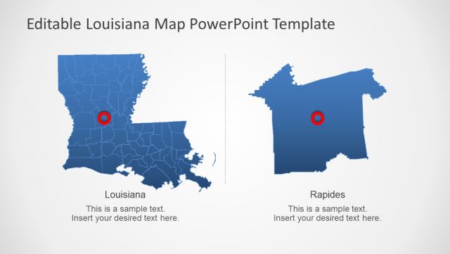 Louisiana Parish Editable Map PowerPoint - SlideModel