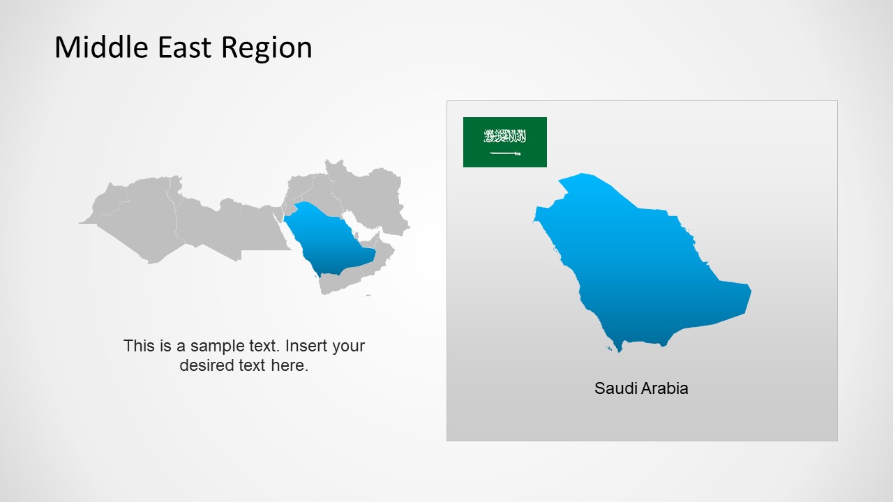 Middle East Region PowerPoint Map - SlideModel