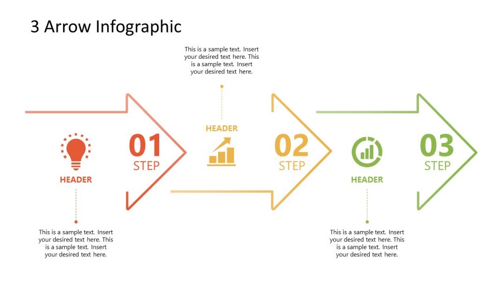 3 Steps Arrows Milestone Timeline Template - SlideModel