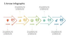 5 Steps Arrows Milestone Timeline Template - SlideModel