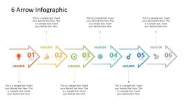 6 Steps Arrows Milestone Timeline Template - SlideModel