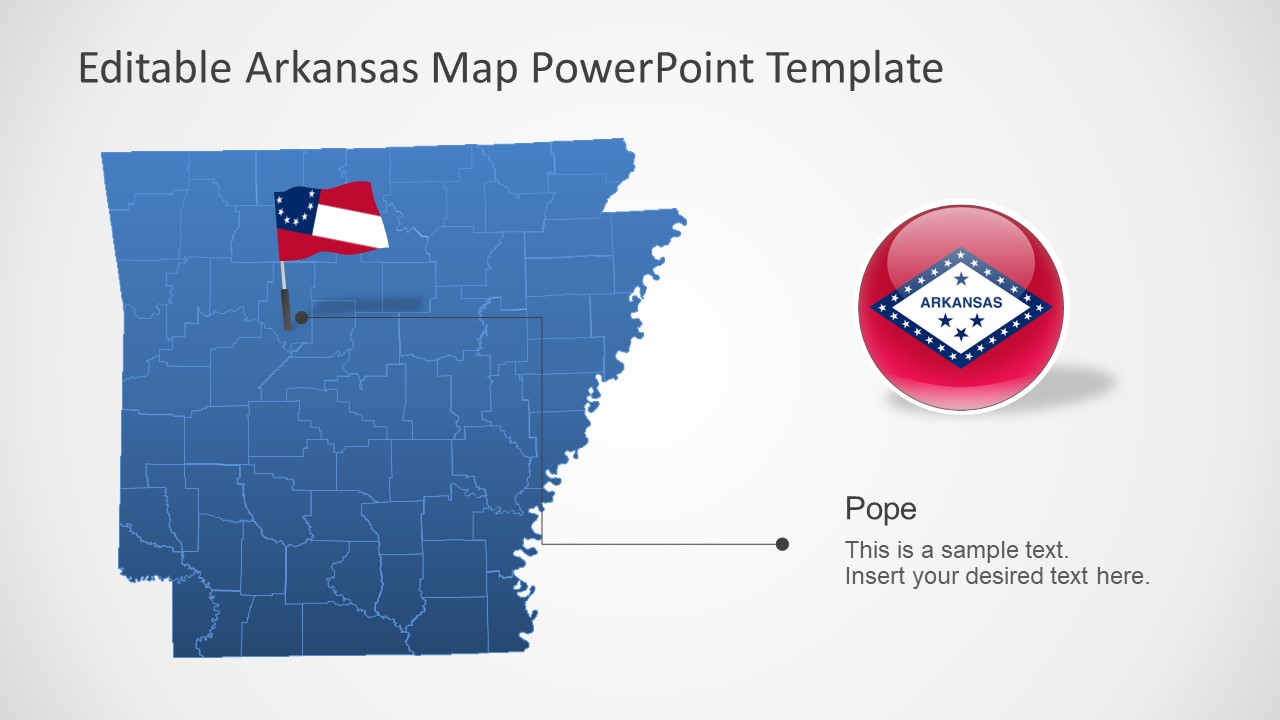 Arkansas US State PowerPoint Map - SlideModel