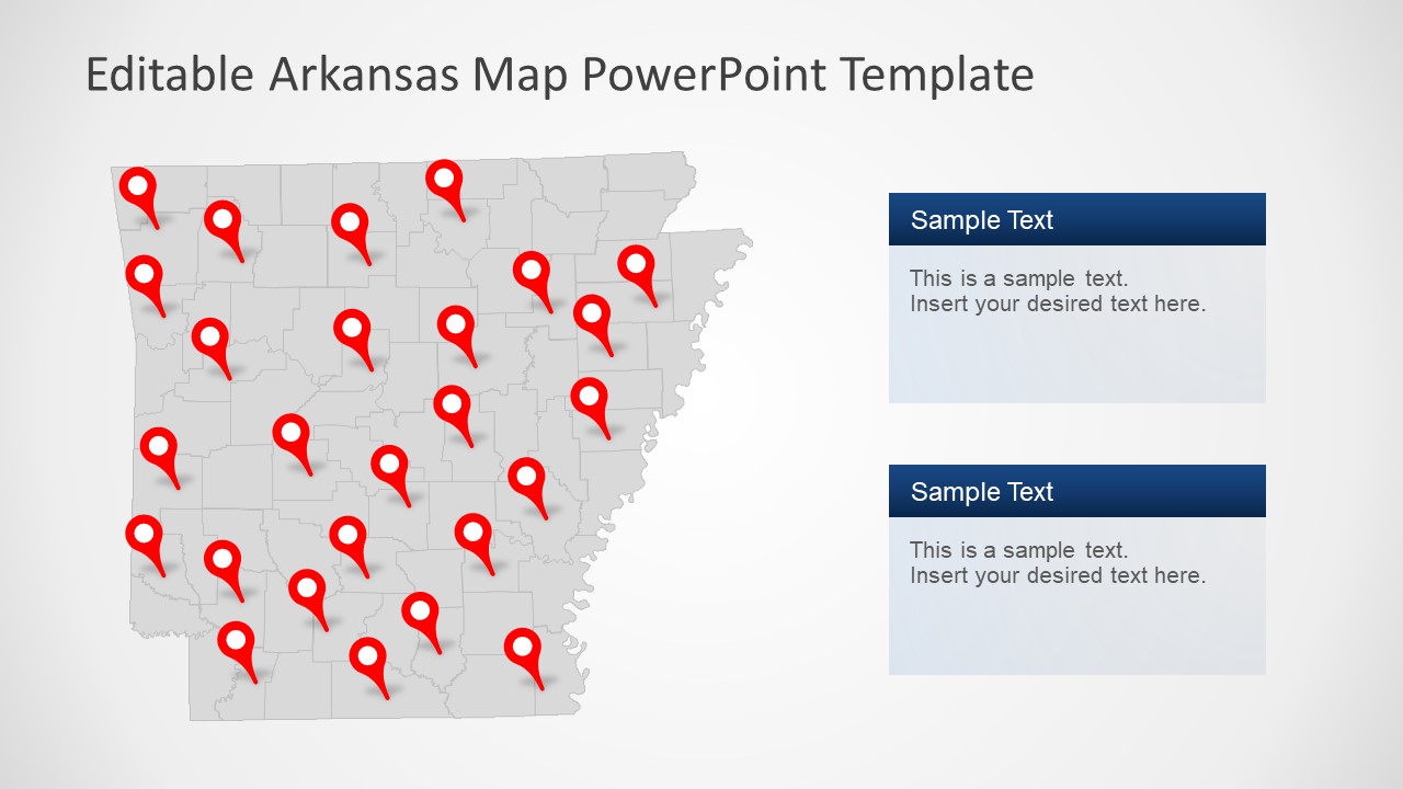Arkansas US State PowerPoint Map - SlideModel