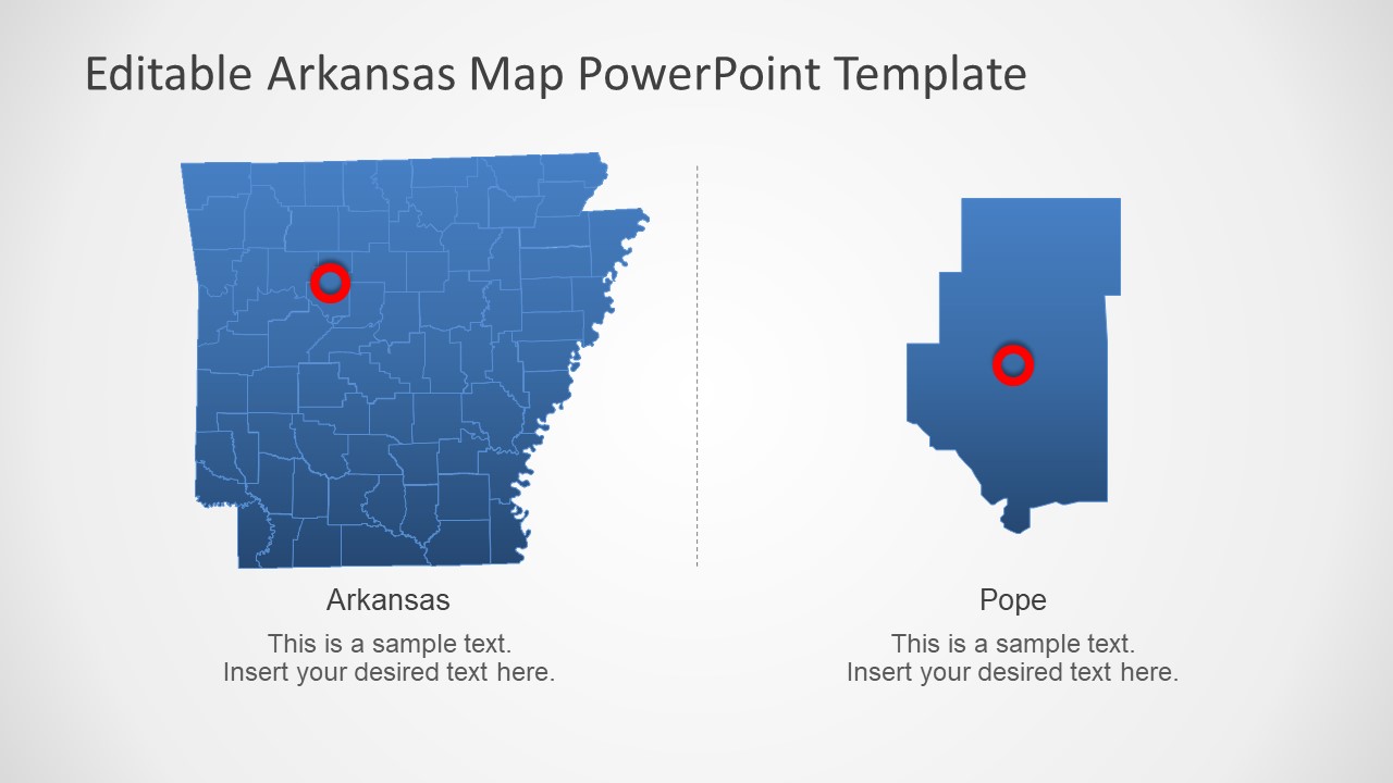 Arkansas US State PowerPoint Map - SlideModel