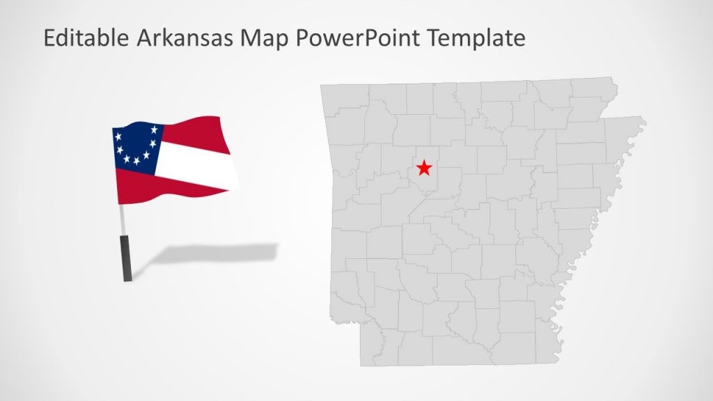 Flag and Map of Arkansas PowerPoint - SlideModel