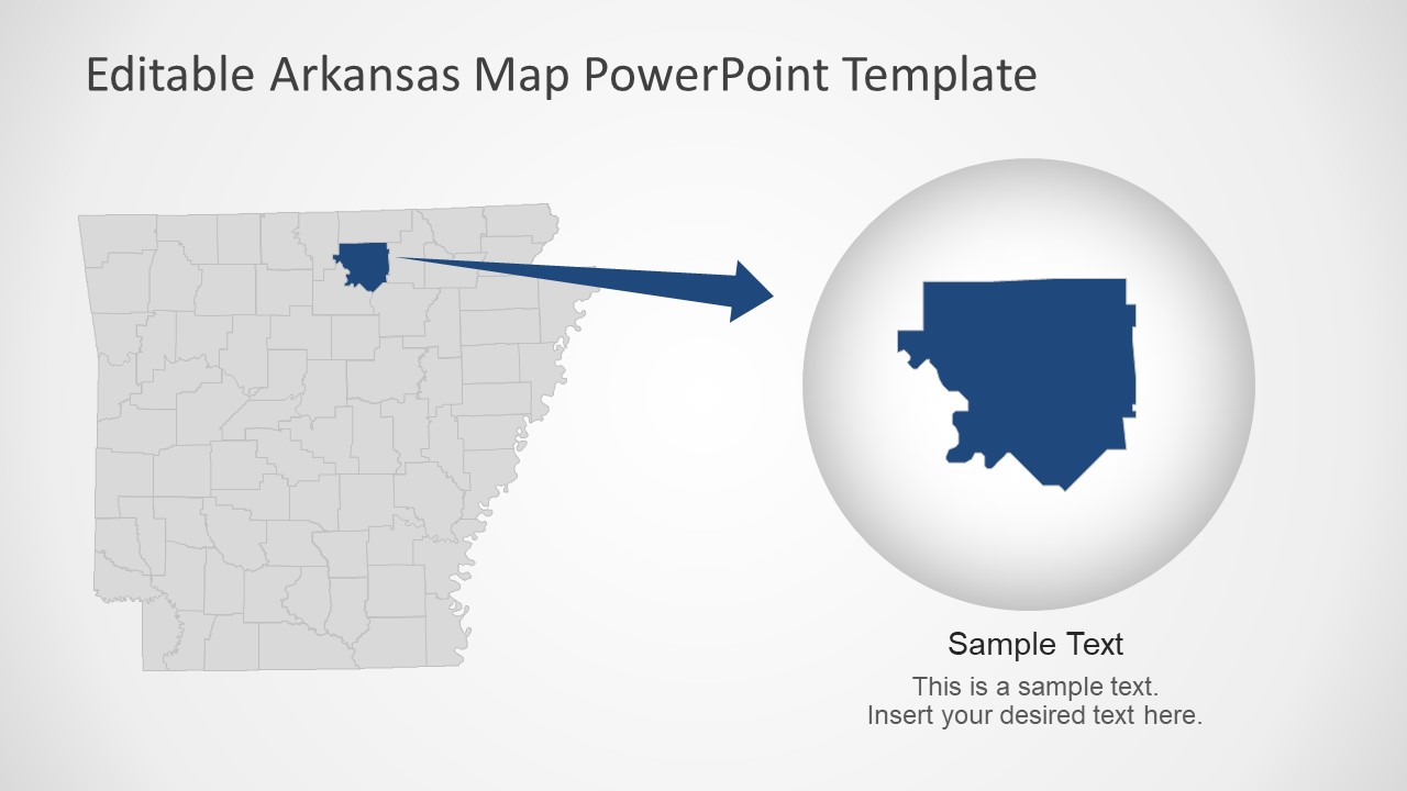 Arkansas US State PowerPoint Map - SlideModel