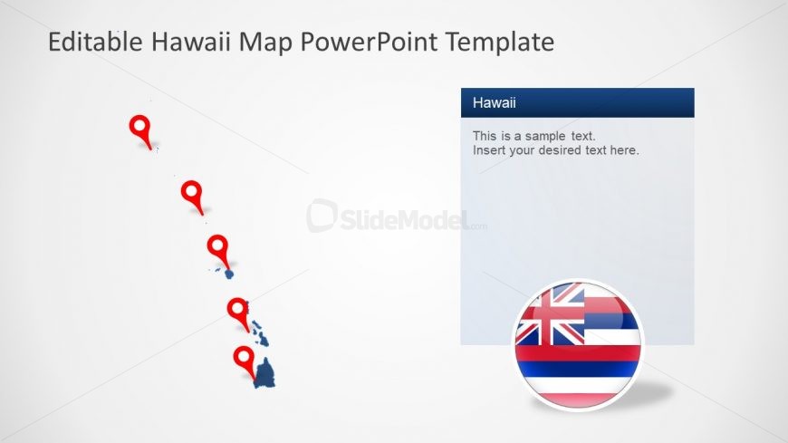 Blue PowerPoint Map with Location Markers - SlideModel