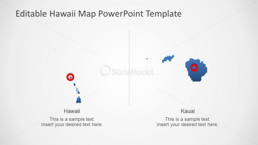 Blue Hawaii Map Editable PowerPoint - SlideModel