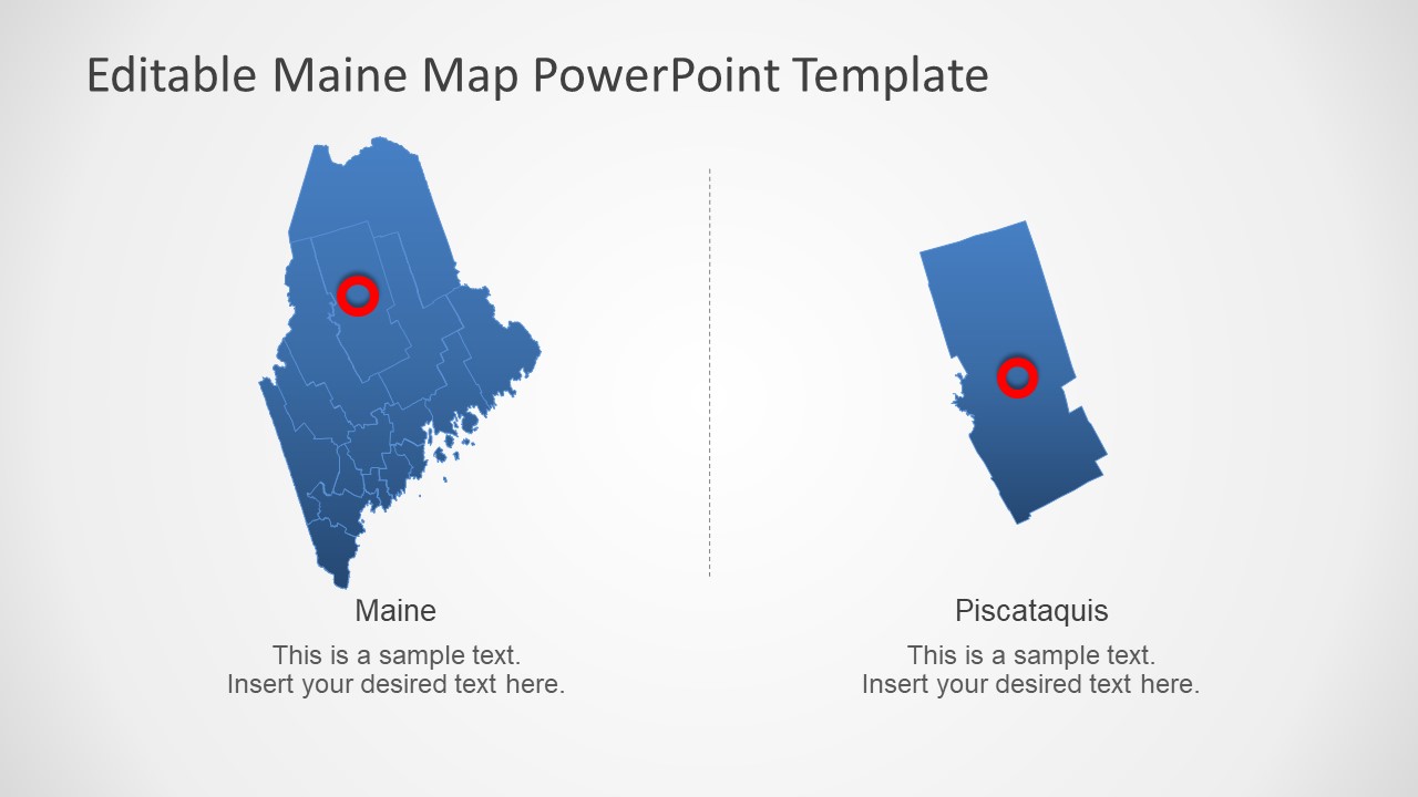 Maine Powerpoint Map Major Cities