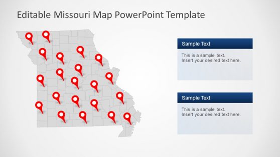 PPT Map of Missouri Gray Outline - SlideModel