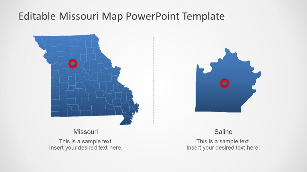 Missouri Editable Map in PowerPoint - SlideModel