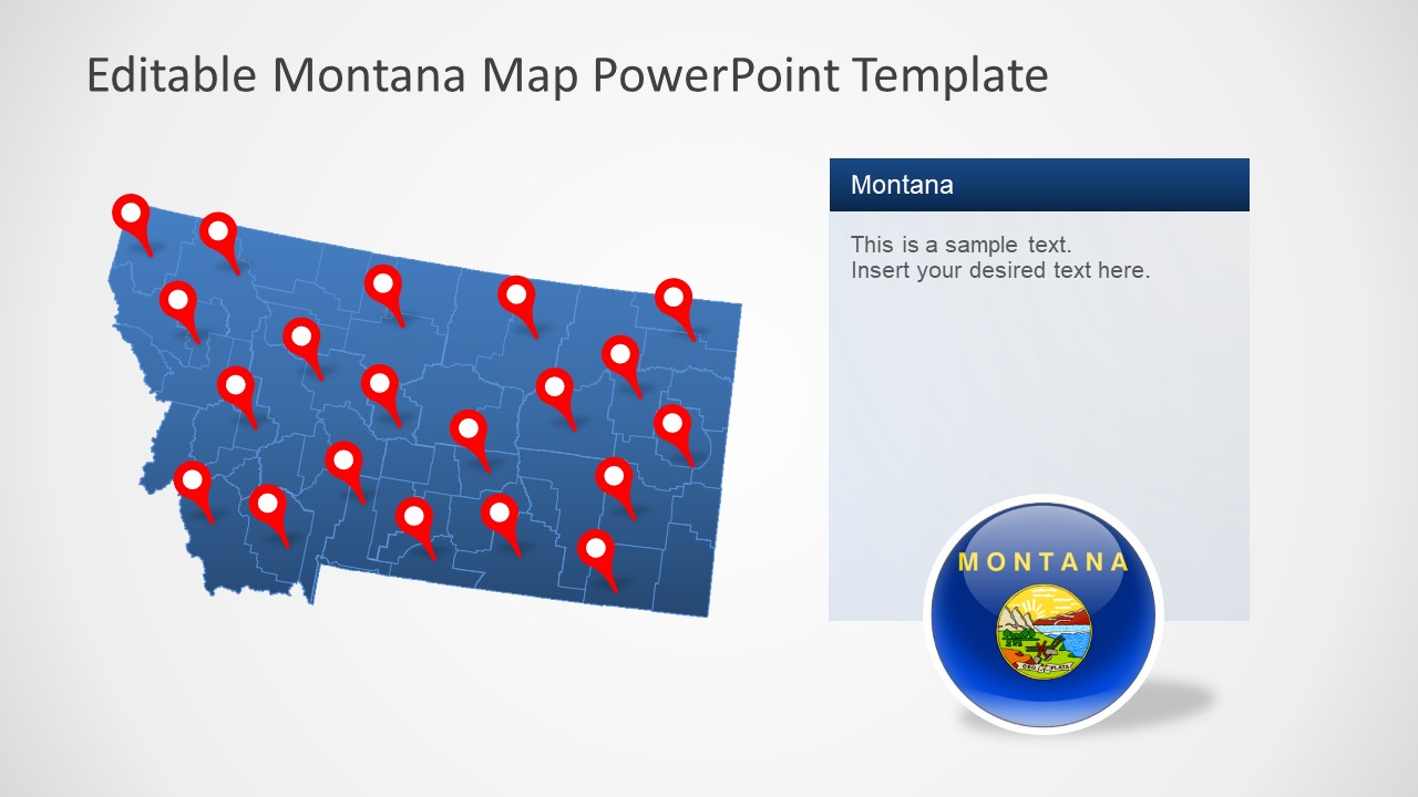 Montana US State PowerPoint Map - SlideModel